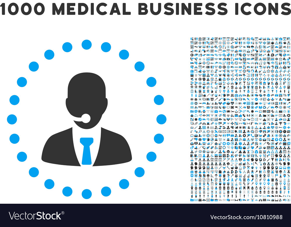 Call center operator icon with 1000 medical Vector Image Call center operator icon with 1000 medical Vector Image