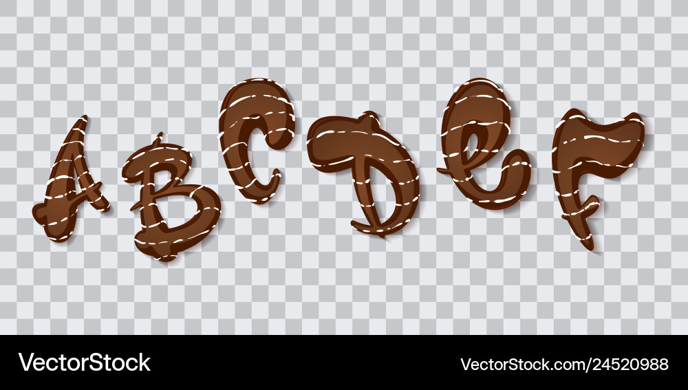 Chocolate hand drawn typeset sweet alphabet Vector Image