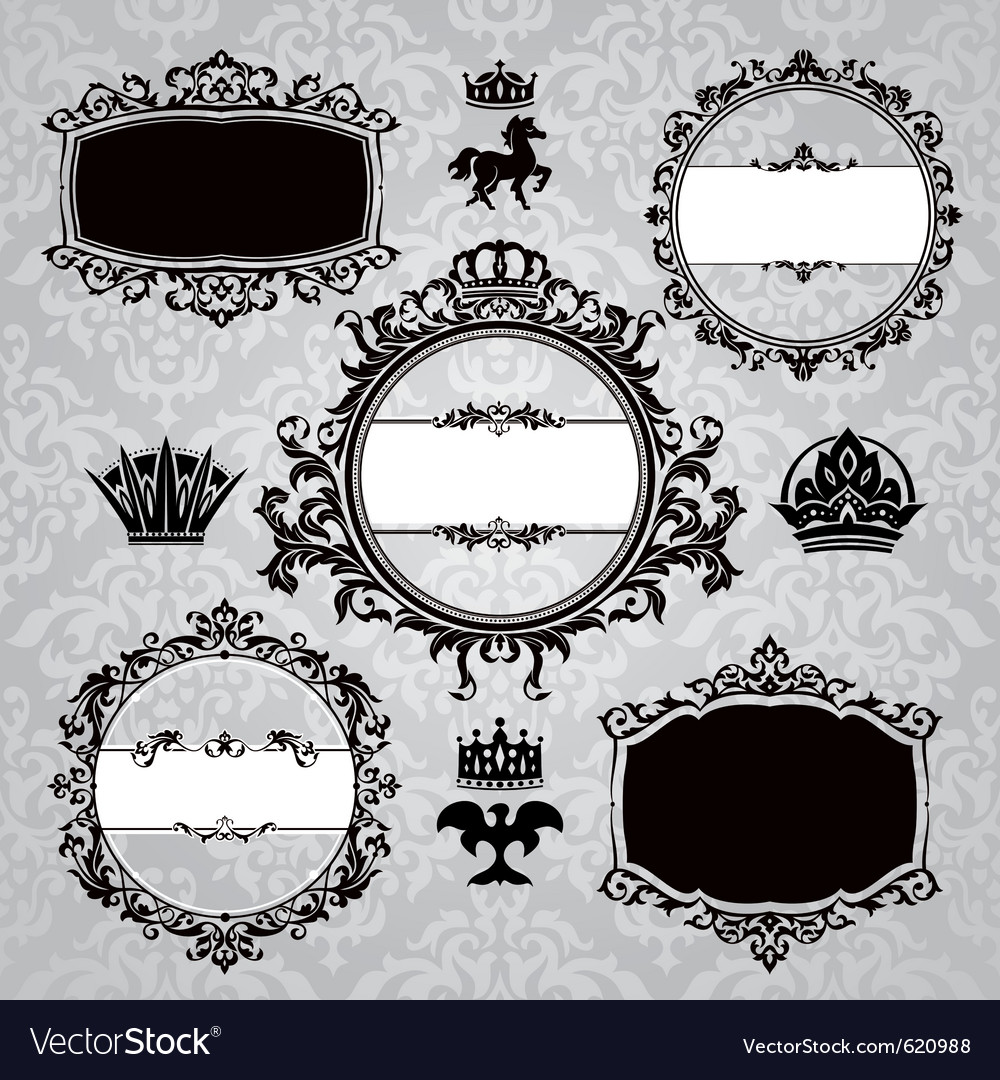 Frames and vintage design elements Royalty Free Vector Image