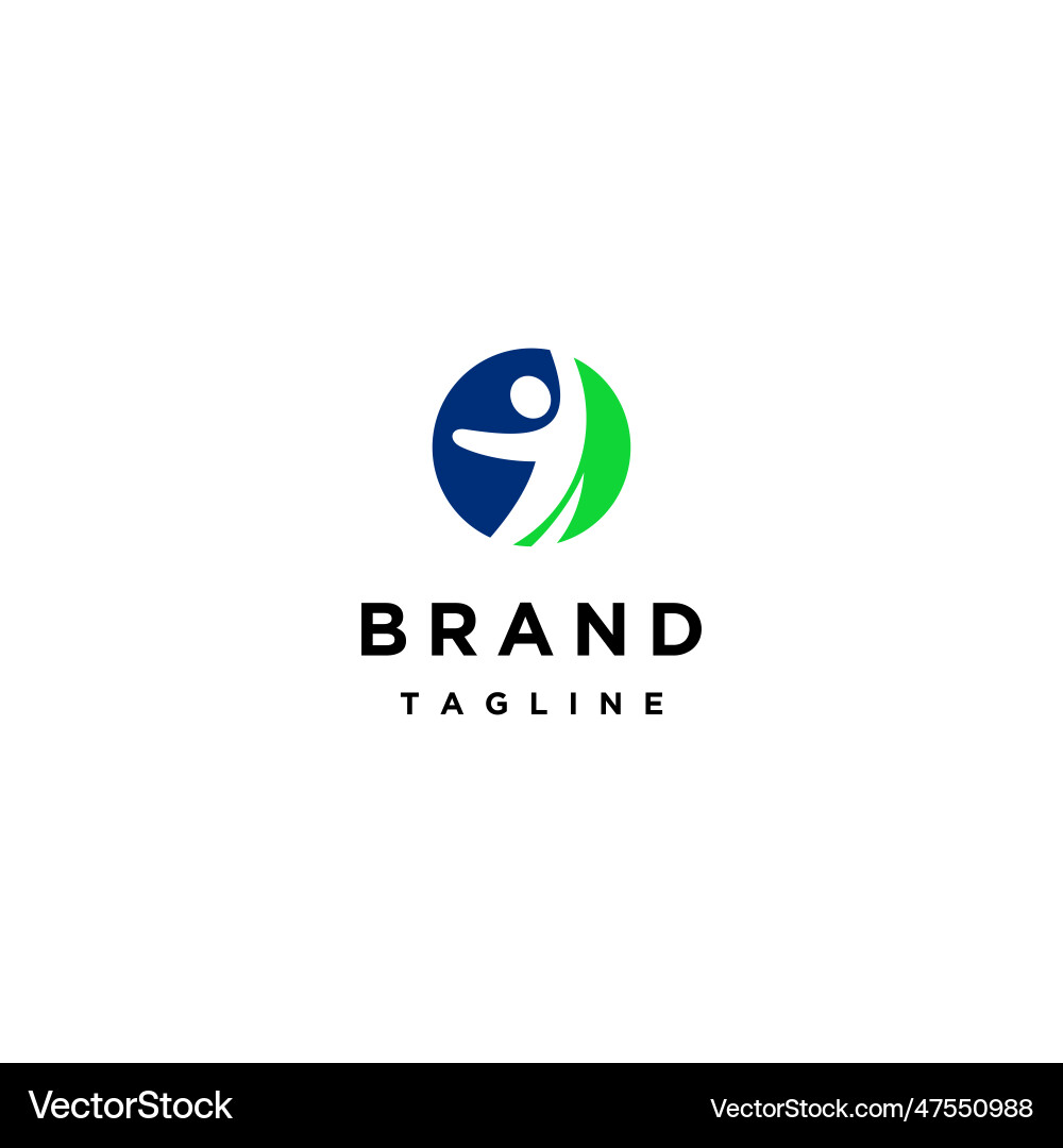 Healthy man silhouette logo design Royalty Free Vector Image