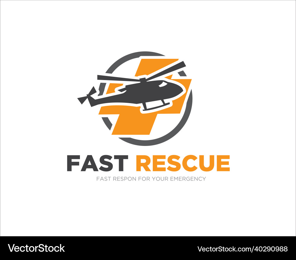 Helicopter rescue for emergency service logo Vector Image