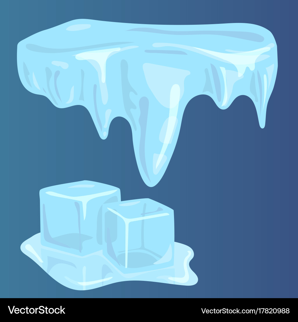 Ice caps snowdrifts icicles elements arctic snowy Vector Image