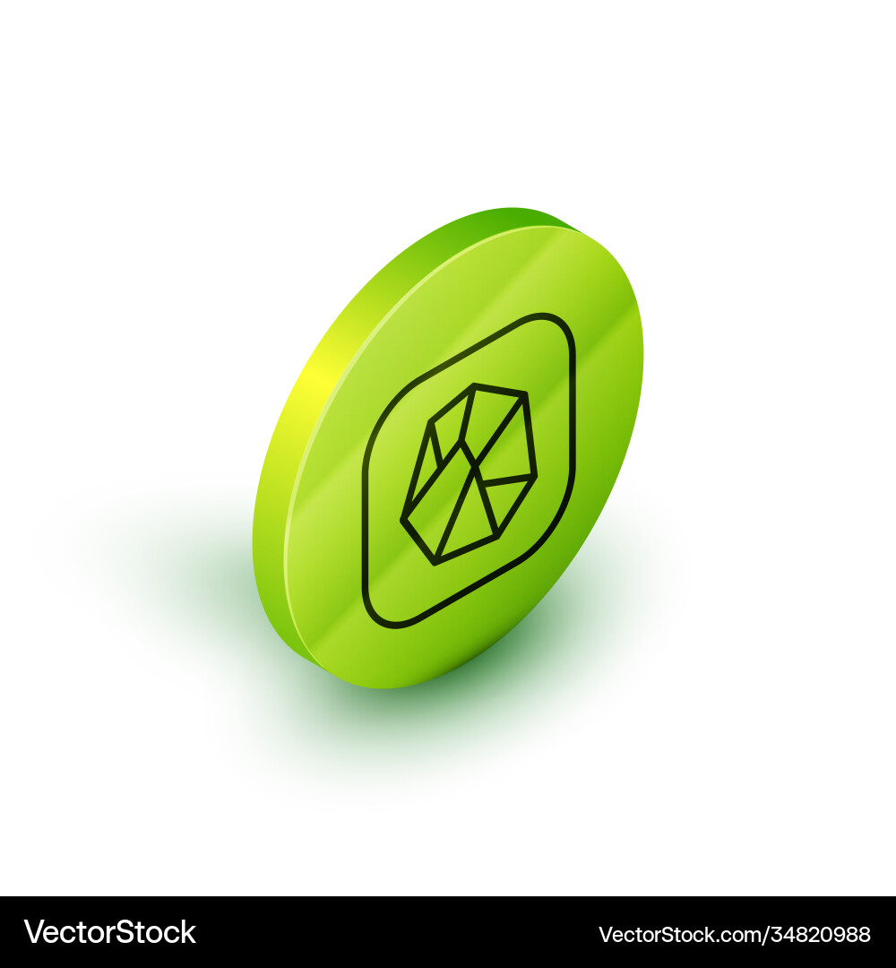 Isometric line salt stone icon isolated on white Vector Image