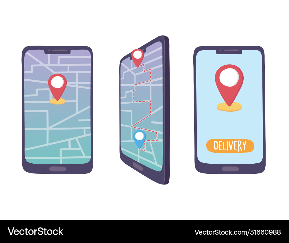 Online delivery service smartphone location Vector Image