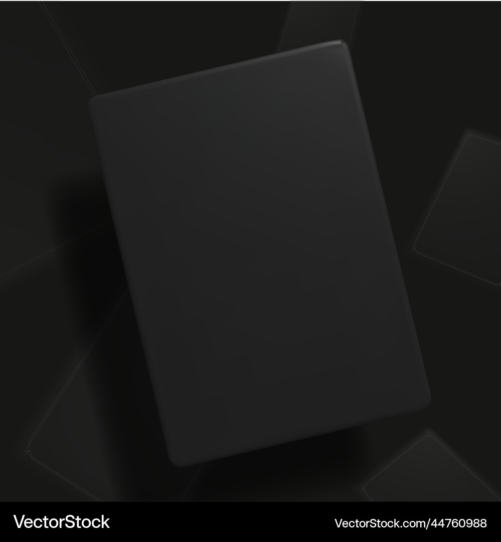 Realistic mockup black cards on black background Vector Image