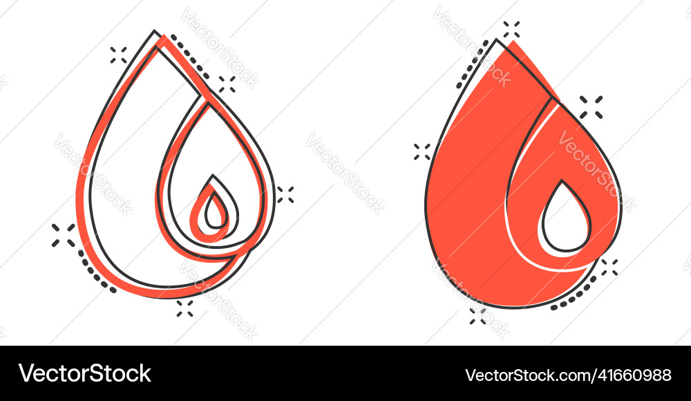 Water drop icon in comic style blob cartoon Vector Image