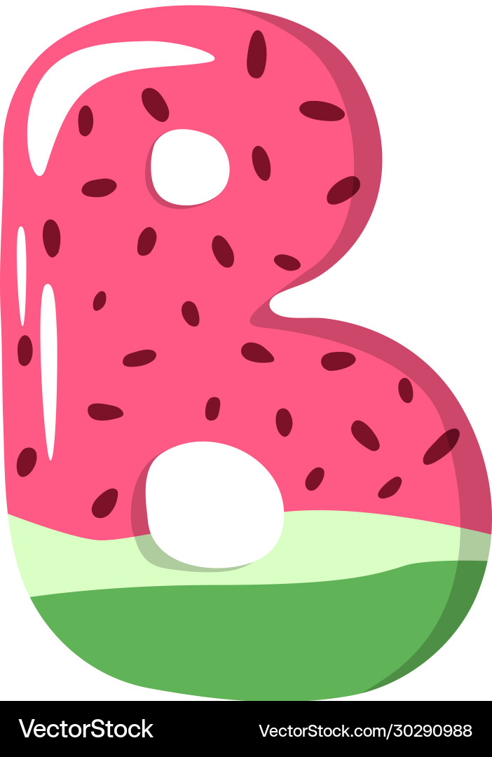 Watermelon alphabet sign on white background Vector Image