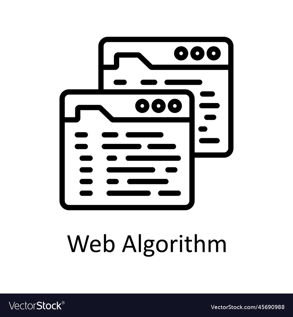 Web Algorithm Outline Icon Design Royalty Free Vector Image