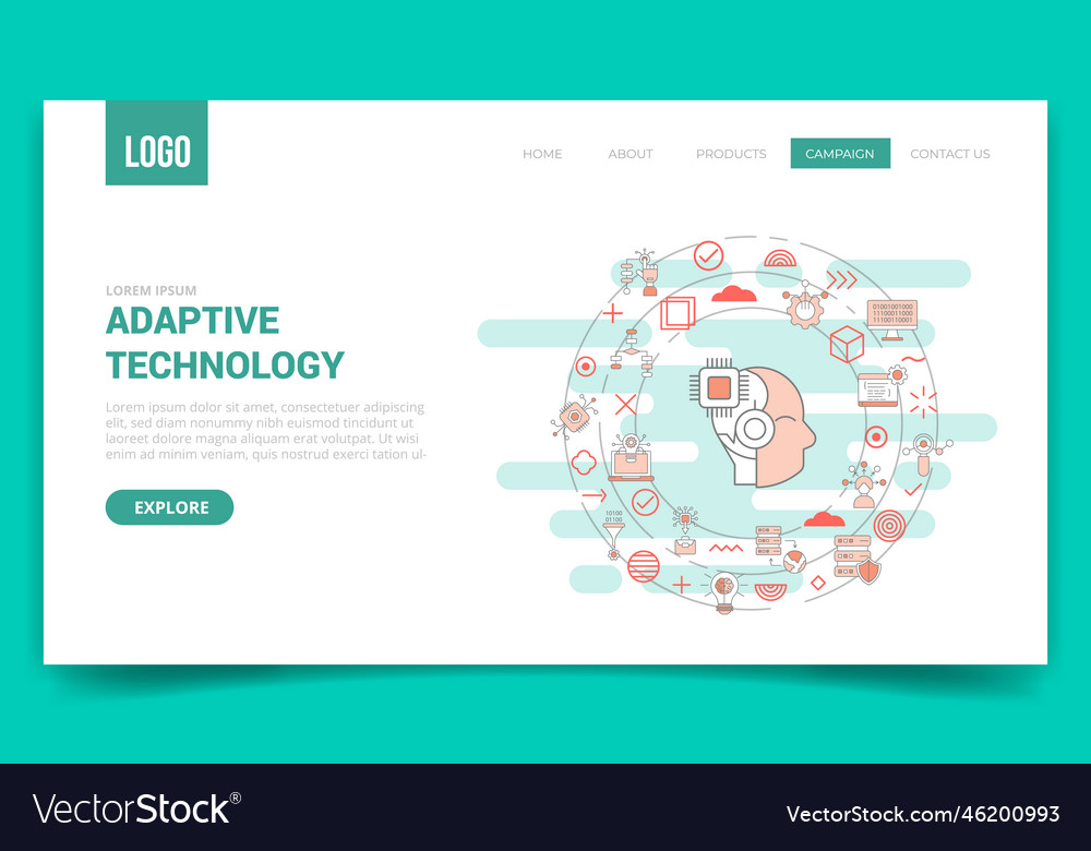 Adaptive technology concept with circle icon Vector Image