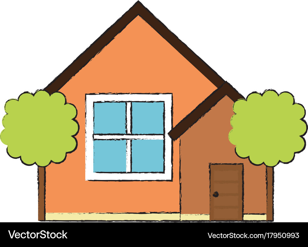 Beautiful house building with trees Royalty Free Vector