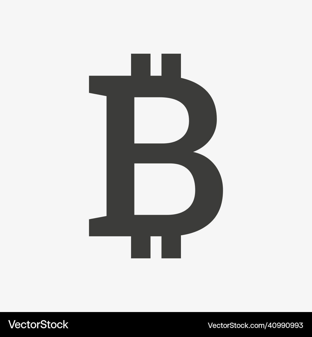 Bitcoin logo black crypto currency sign Royalty Free Vector