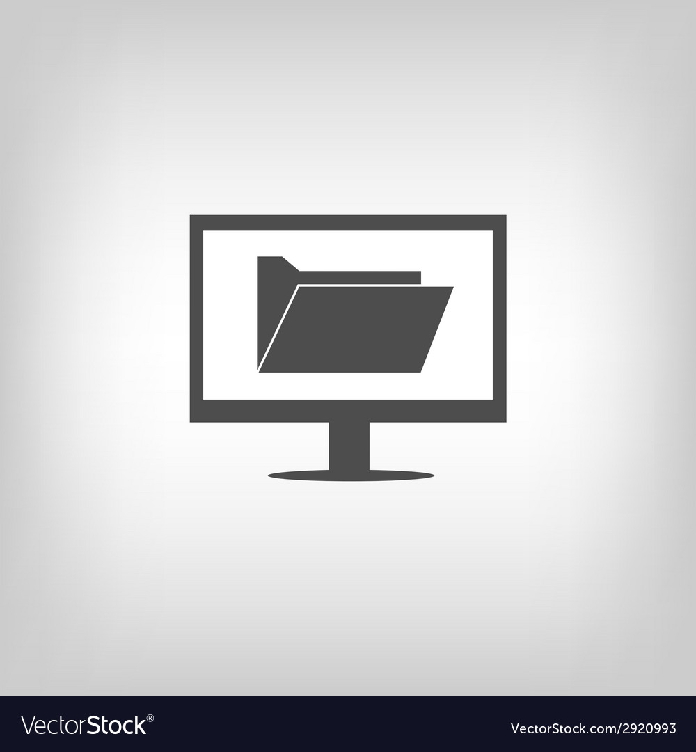 Computer with file Royalty Free Vector Image - VectorStock