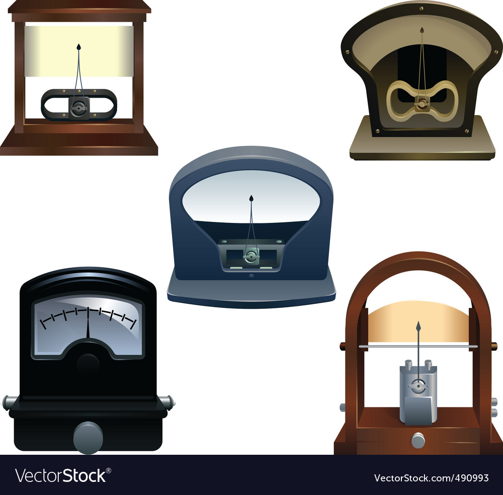 Galvanometer icon set Royalty Free Vector Image