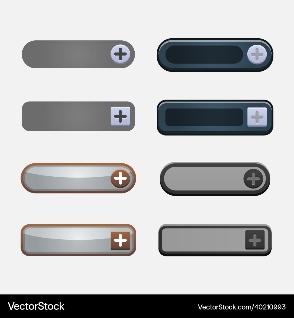 Game items amount interface set Royalty Free Vector Image