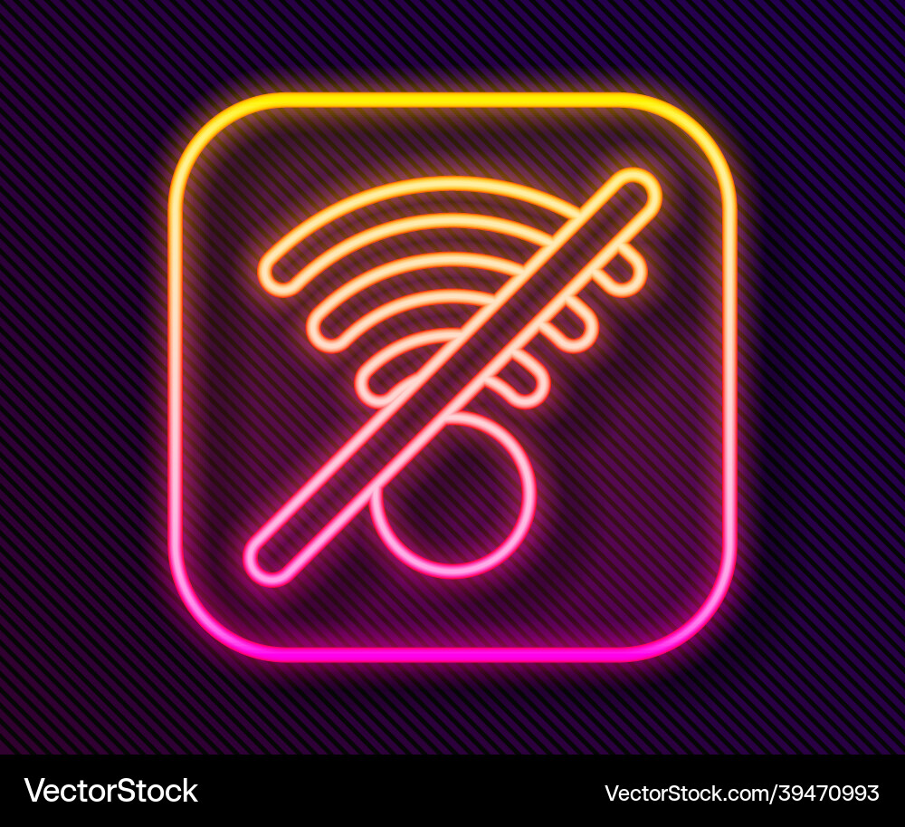 Glowing neon line no wi-fi wireless internet Vector Image