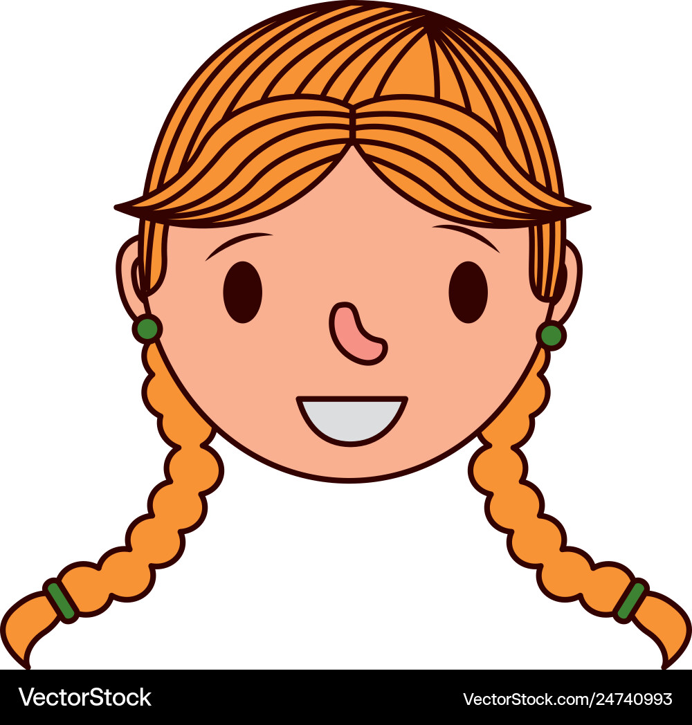 Head german woman avatar character Royalty Free Vector Image
