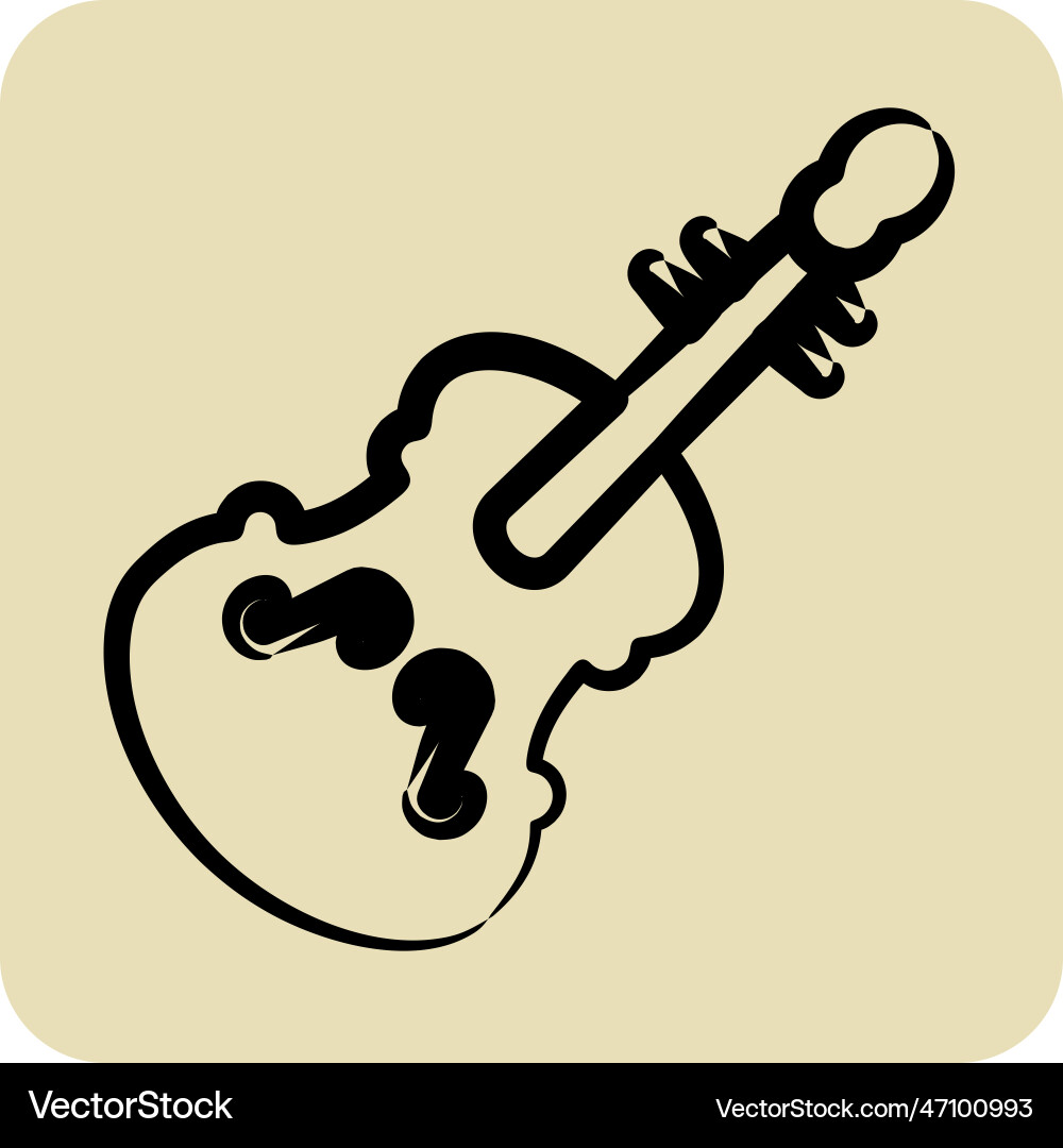 Icon violin suitable for education symbol hand Vector Image