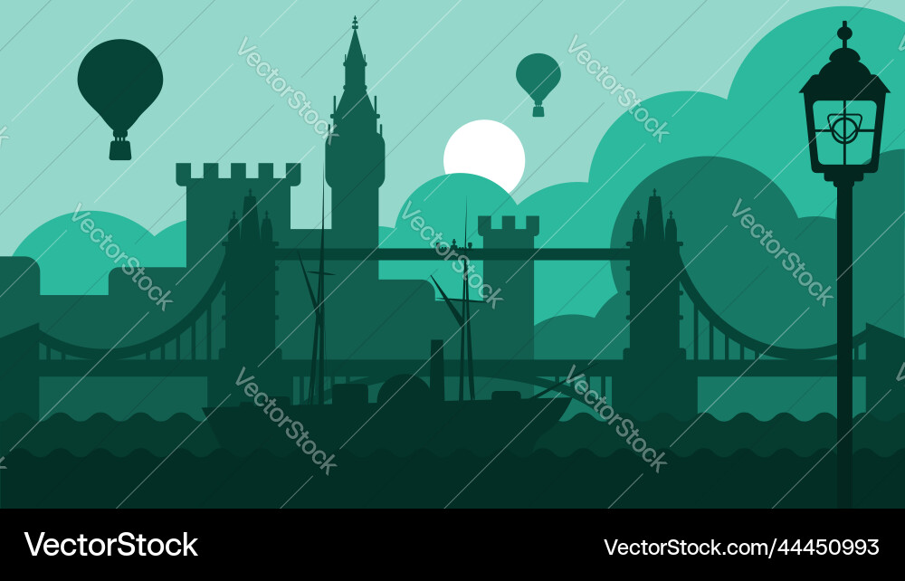 London landscape with building and river Vector Image