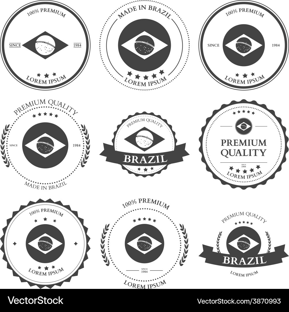 Made in brazil seals badges Royalty Free Vector Image