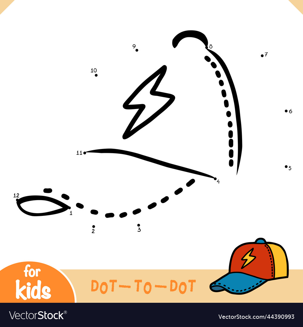 Numbers game education dot to dot game baseball Vector Image