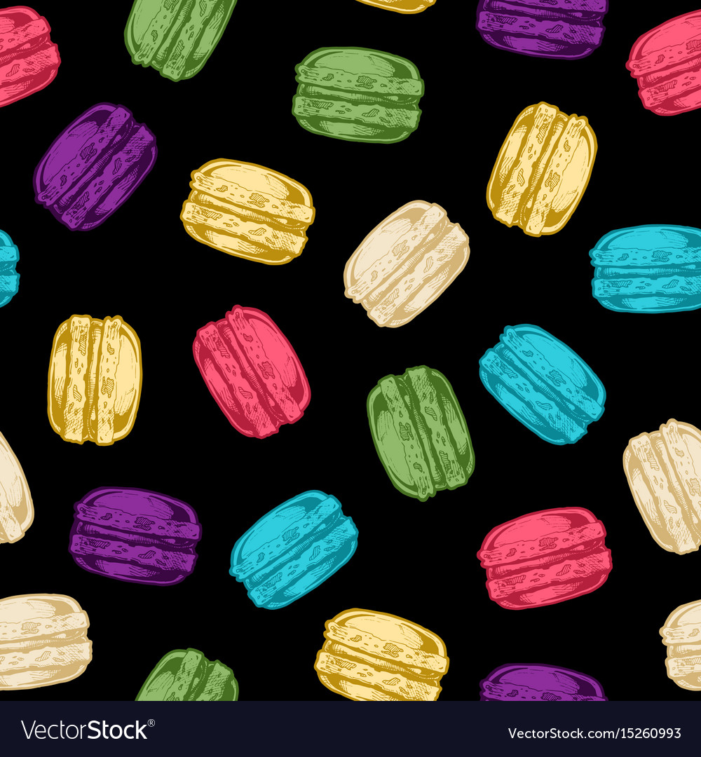 Pattern with macarons Royalty Free Vector Image