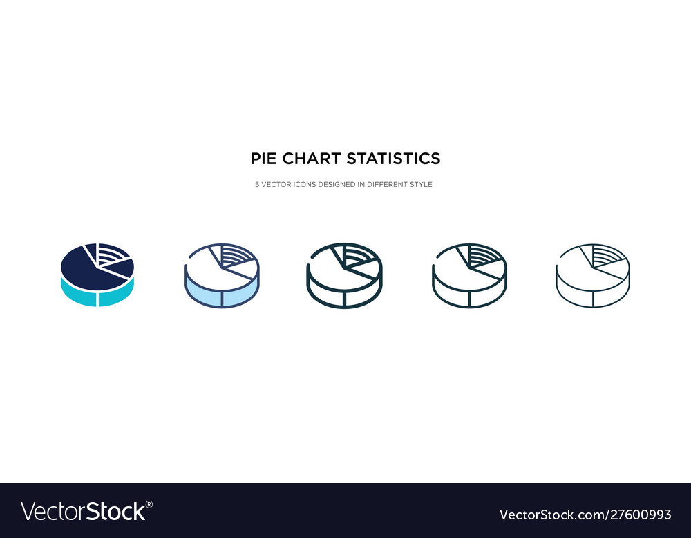 Pie Chart Statistics Icon In Different Style Two Vector Image