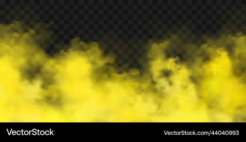 Realistic yellow colorful smoke clouds mist Vector Image