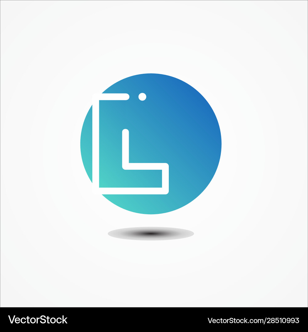 Round symbol letter l design minimalist Royalty Free Vector