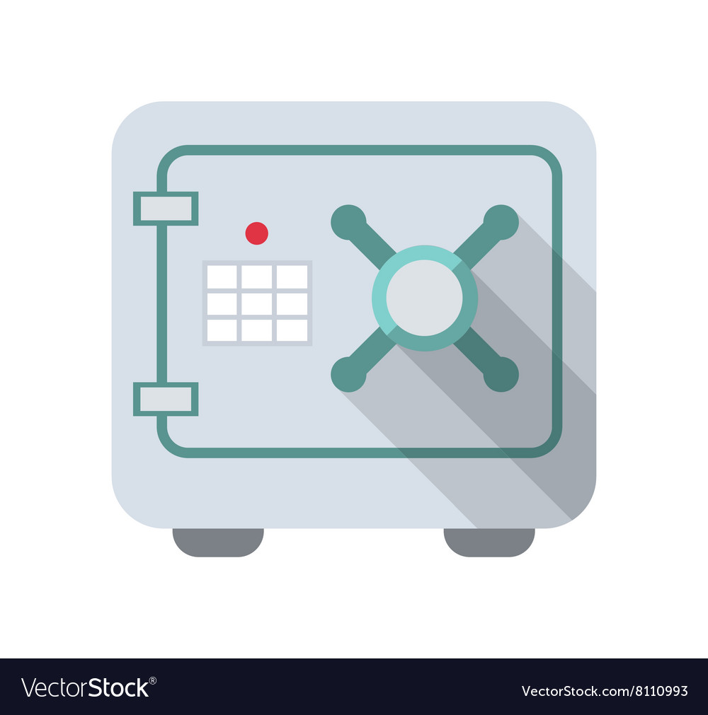 Safe icon with code lock isolated flat design Vector Image