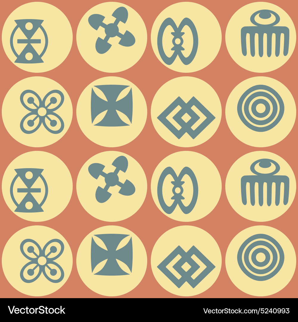 Seamless background with adinkra symbols Vector Image