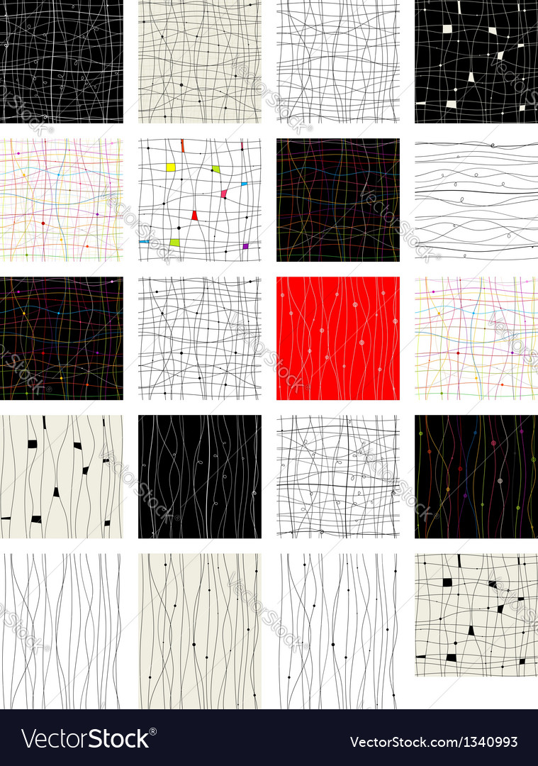 Set of abstract seamless pattern for your design Vector Image