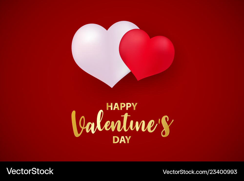 Valentines day banner template red heart Vector Image