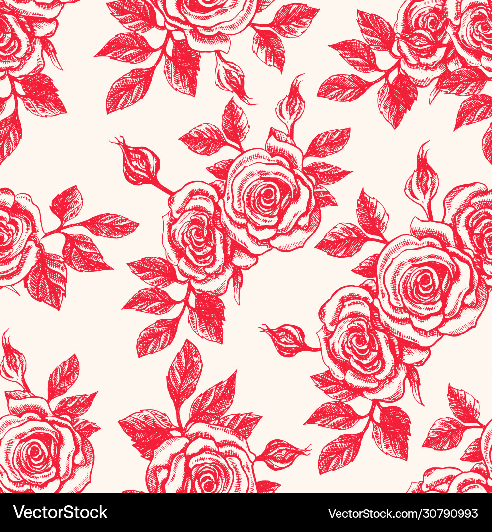 Vintage background with red roses Royalty Free Vector Image