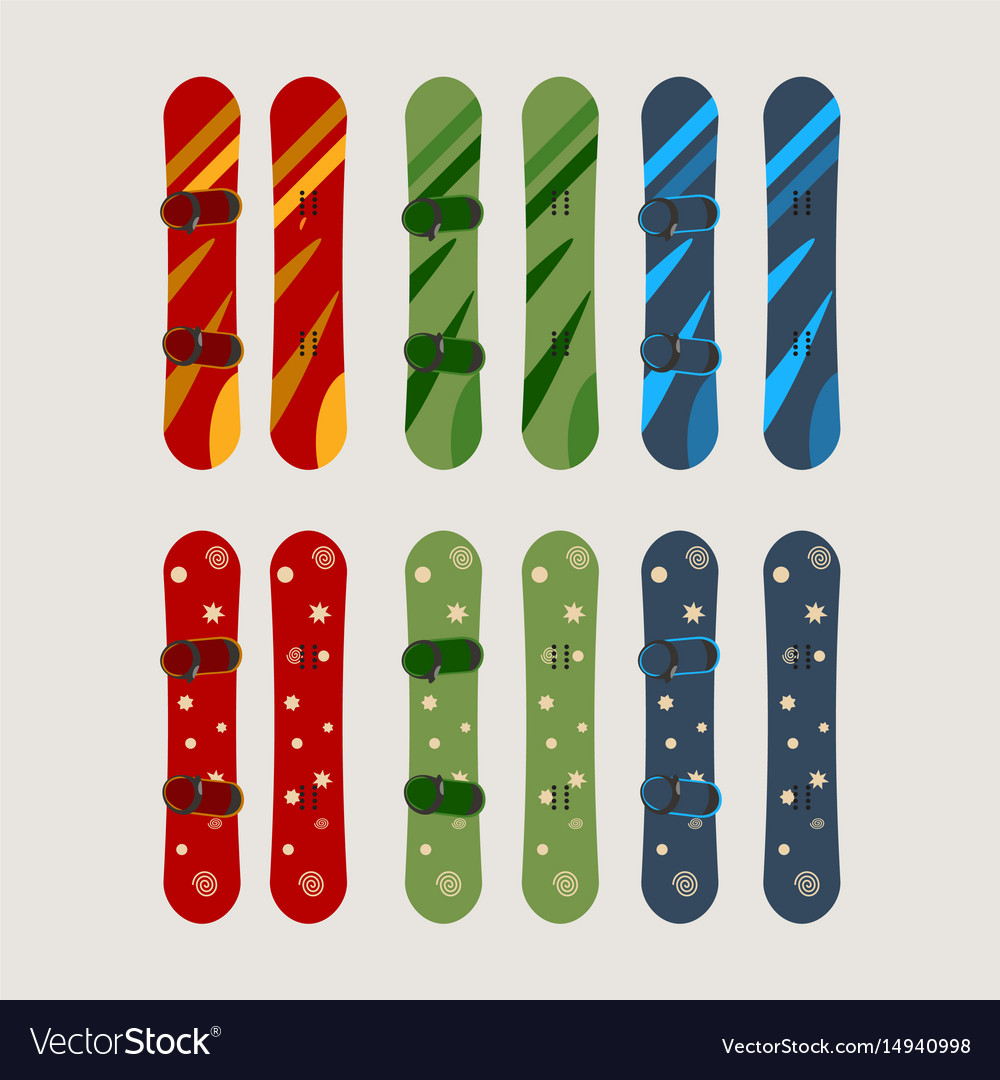 A set of mens and womens snowboard Royalty Free Vector Image