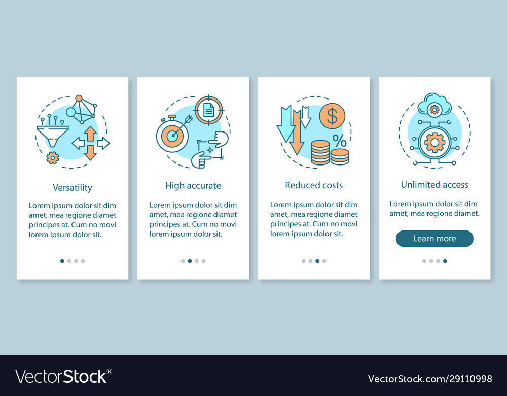 Advantages onboarding mobile app page screen Vector Image
