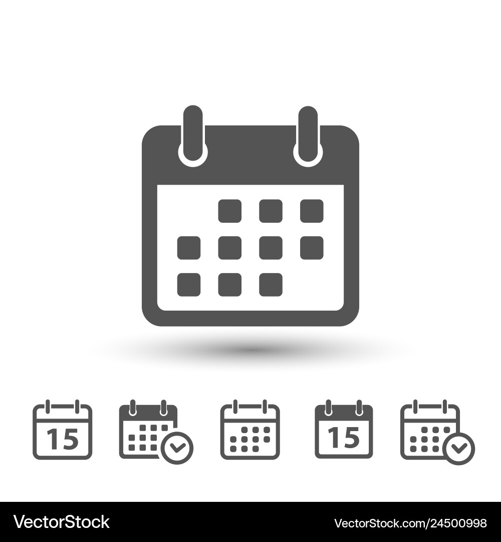 Calendar icons on white background Royalty Free Vector Image