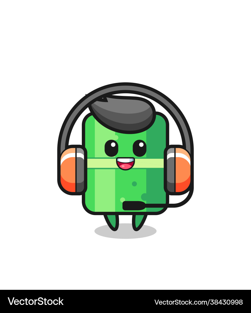 Cartoon mascot bamboo as a customer service Vector Image