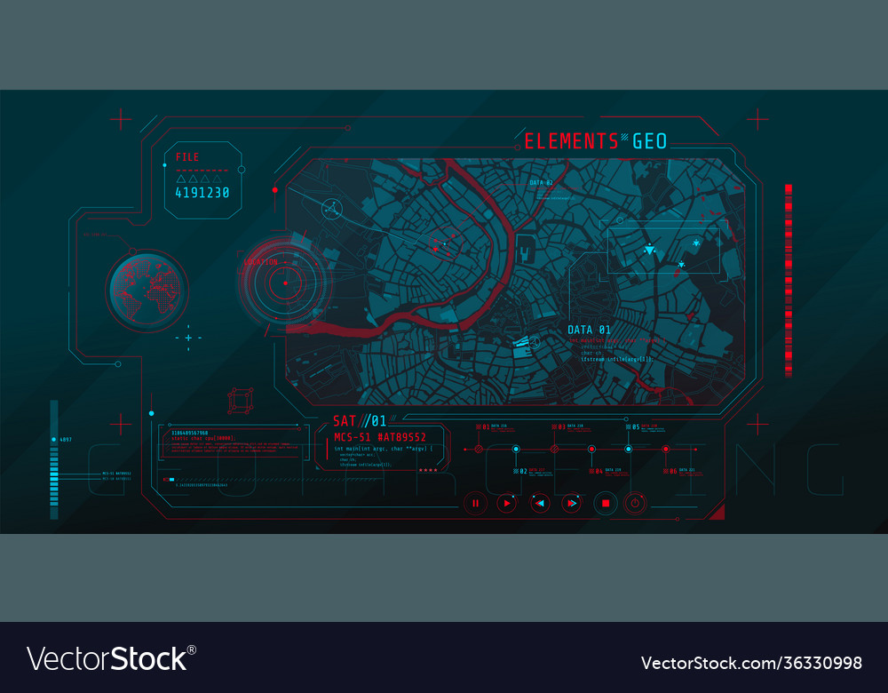 Design a futuristic software interface Royalty Free Vector