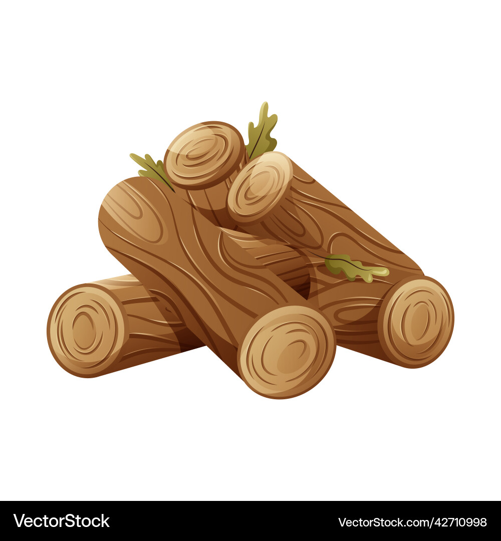 Firewood for campfire element of camping Vector Image