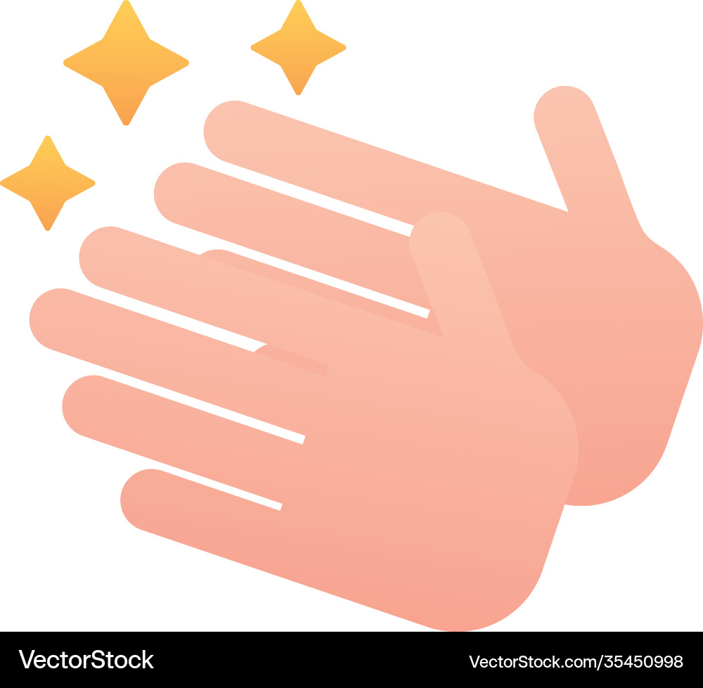 Hands clean with bright shine line style icon Vector Image