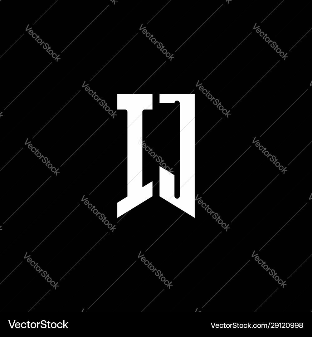 Ij logo monogram with emblem style isolated Vector Image