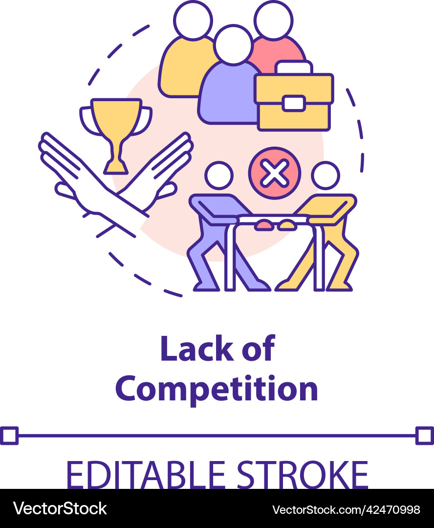 Lack of competition concept icon Royalty Free Vector Image