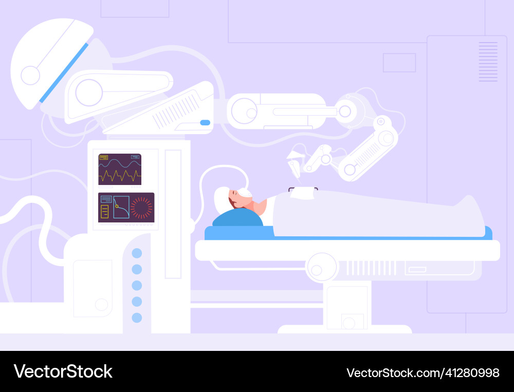 Robotic surgery surgical doctor robot Royalty Free Vector