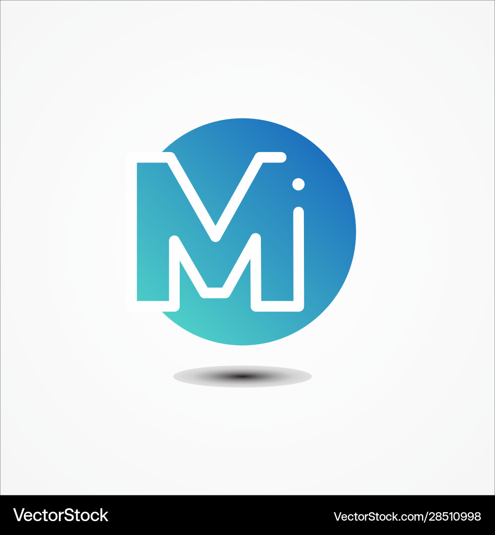 Round symbol letter m design minimalist Royalty Free Vector