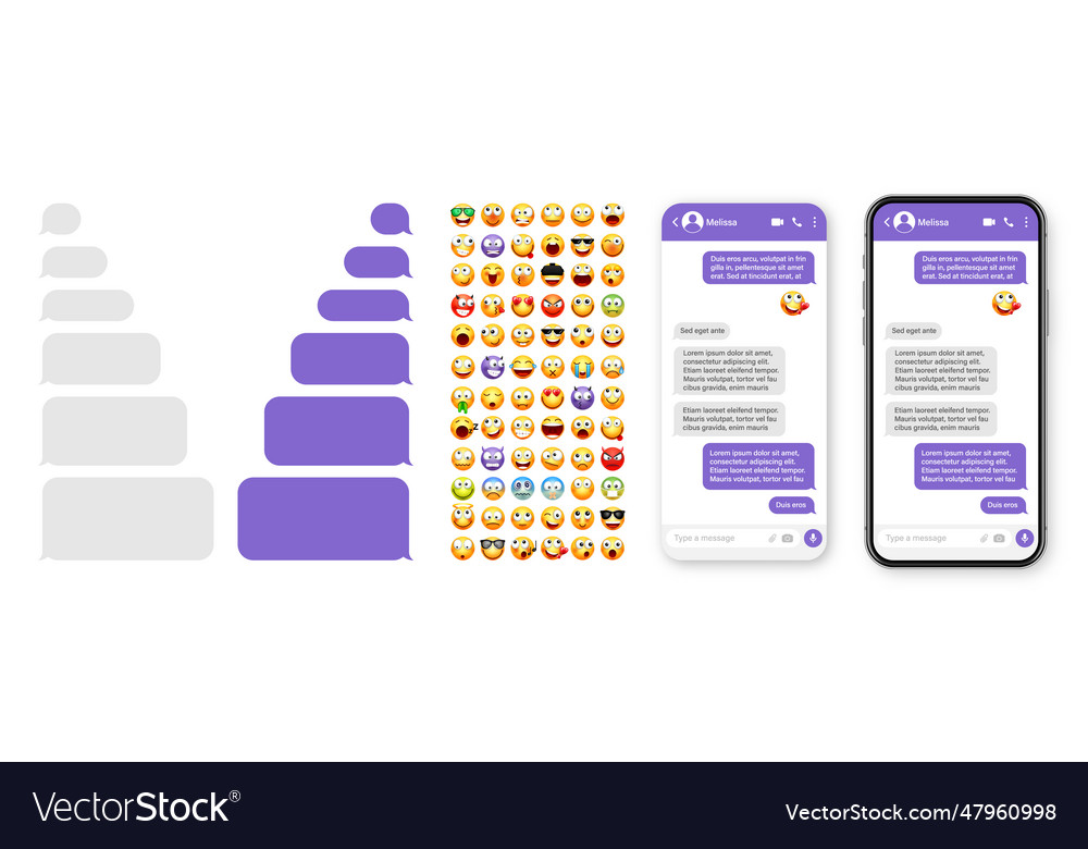 Smartphone messaging app user interface design Vector Image