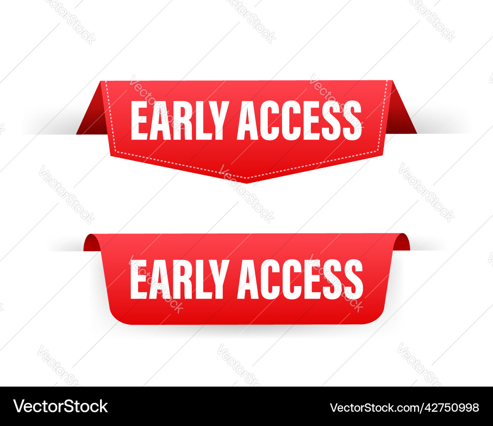 Vintage icon with red early access Royalty Free Vector Image