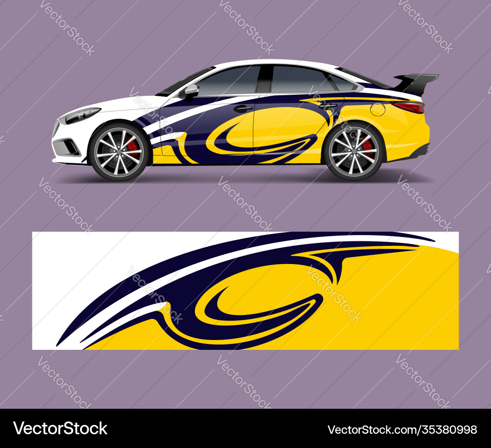 Wrap design for custom sport car racing Royalty Free Vector