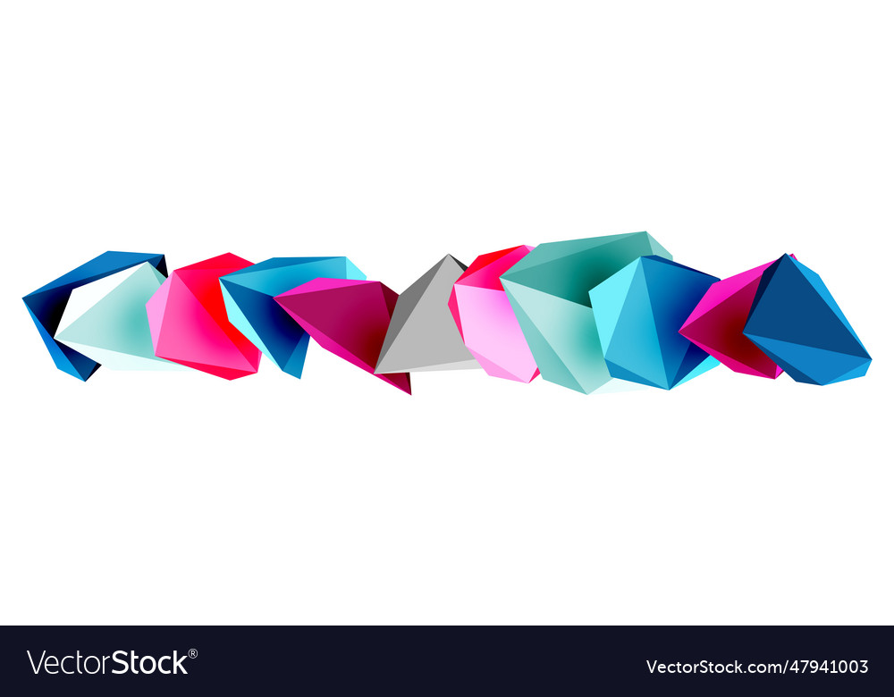3d low poly triangle design elements Royalty Free Vector
