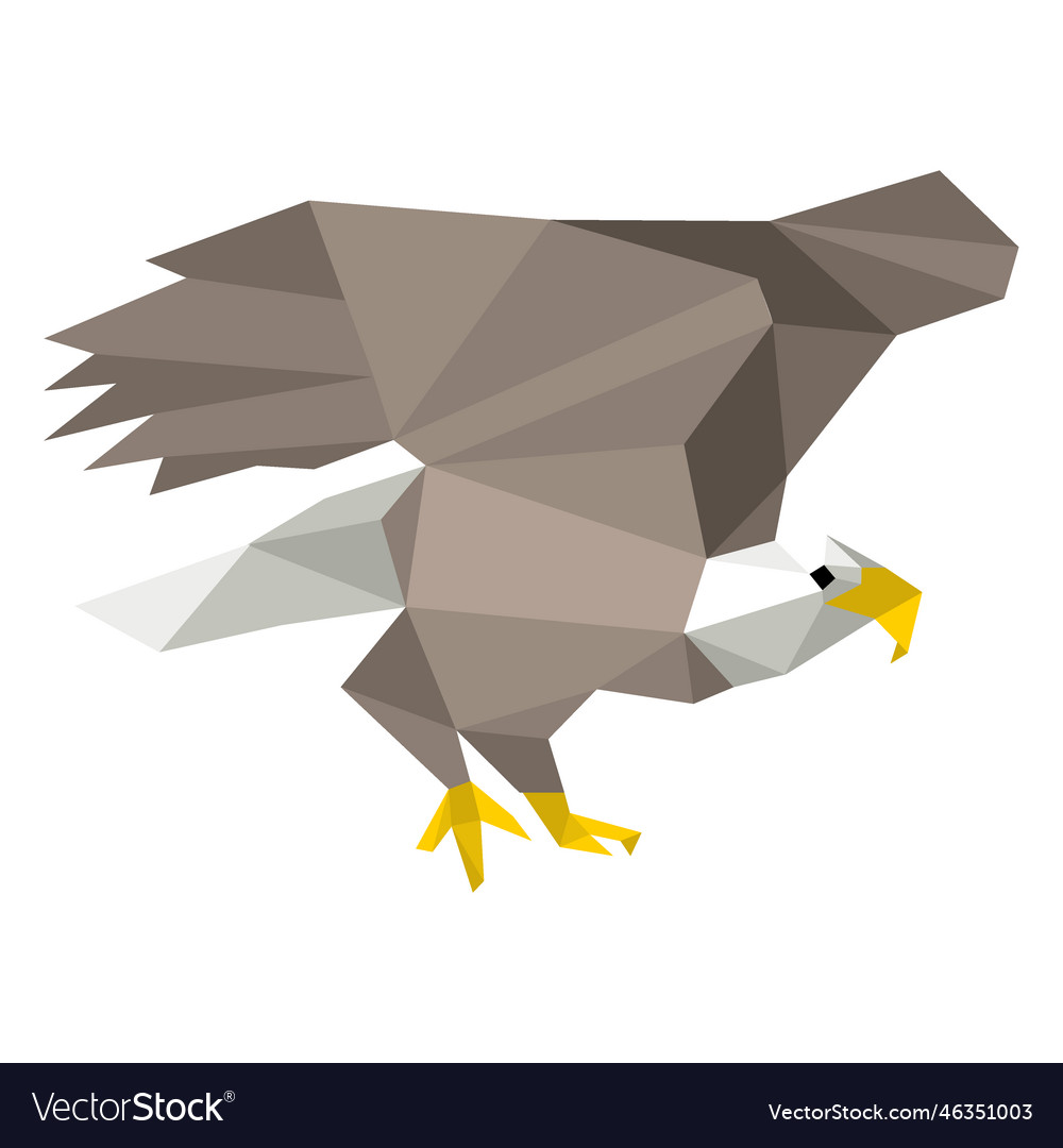 Bald eagle low poly Royalty Free Vector Image - VectorStock