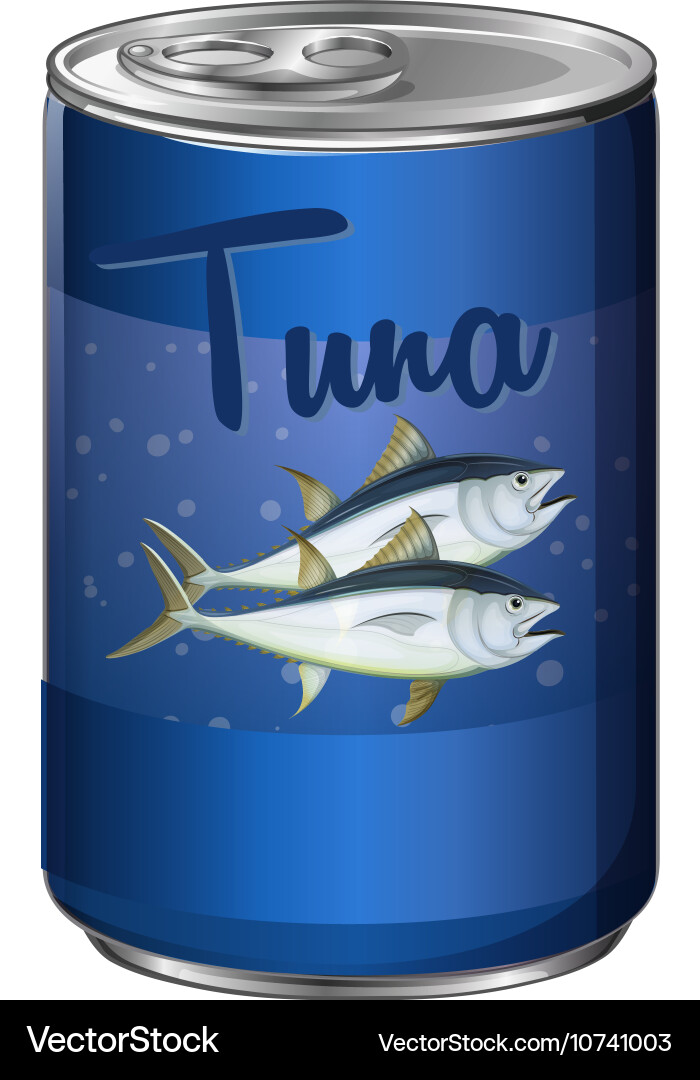 Canned food with tuna inside Royalty Free Vector Image